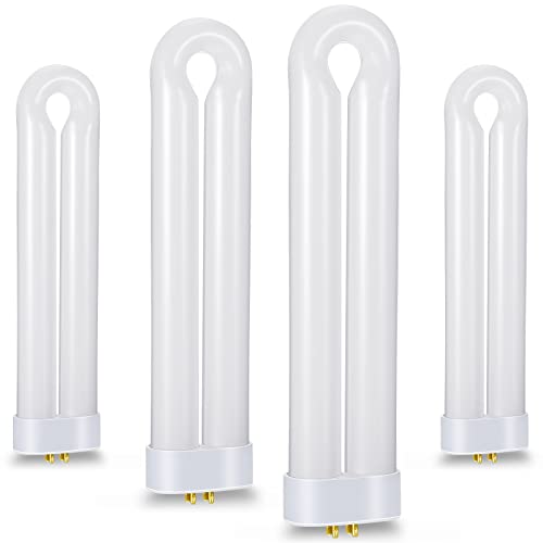 Kittmip Bug Zapper Replacement Bulb 4 Pieces 15 W U Shaped Twin Tube Bulb Indoor Outdoor Bug Zapper Light Bulbs with 4 Pin Base 4 Count (Pack of 1)