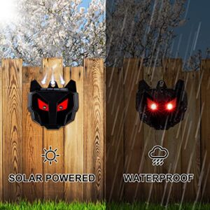 Kittmip Solar Powered Animal Repeller Nocturnal Animal Deterrent Devices with Red LED Lights Animal Repellent Waterproof Coyote Raccoon Skunk Deer Deterrent for Yard Chicken Coop Farm (12)