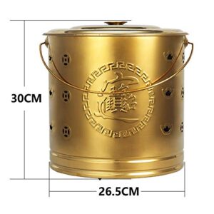 QILIN Stainless Steel Burn Barrel, Garden Incinerator, Steel Fire Cage, with Liner, can Burn Garbage, Paper, Leaves, Five Sizes, Red/Gold/Silver