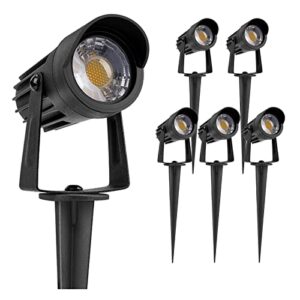 yzgwzld led landscape spotlights,garden light 3w inground light ip67 waterproof deck light led outdoor well light ul listed lights 3000k outdoor lighting for yard,lawn,garden,patio,pack of 6