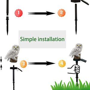 Garden Solar Lights Outdoor, Owl Shape Waterproof LED Decorations Landscape Lighting for Pathway Walkway Yard Patio Lawn Wedding Party (White)