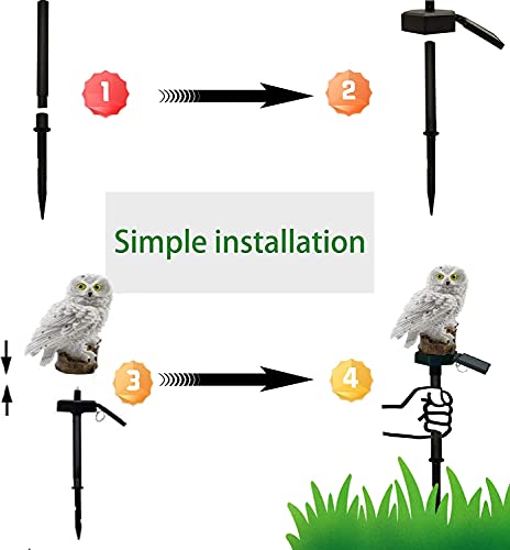 Garden Solar Lights Outdoor, Owl Shape Waterproof LED Decorations Landscape Lighting for Pathway Walkway Yard Patio Lawn Wedding Party (White)