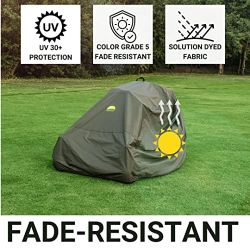 Family Accessories Zero-Turn Mower Cover. Waterproof Heavy Duty 600D Marine Grade Fabric. Riding ZTR Lawn Tractor Covers. Large Size Commercial Grade Accessories. Outdoor UV and Heavy Rain Protection.