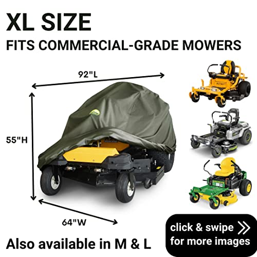 Family Accessories Zero-Turn Mower Cover. Waterproof Heavy Duty 600D Marine Grade Fabric. Riding ZTR Lawn Tractor Covers. Large Size Commercial Grade Accessories. Outdoor UV and Heavy Rain Protection.