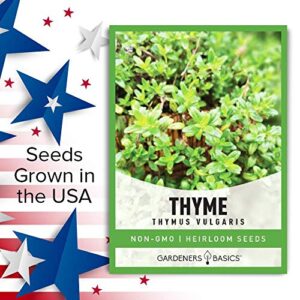 Thyme Seeds for Planting is A Heirloom, Non-GMO Herb Variety- Thymus Vulgaris Herb Seeds Great for Indoor and Outdoor Gardening by Gardeners Basics