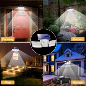 New Solar Lights Outdoor,SMY Lighting Motion Sensor Security Lights with 265 LEDs 2400Lumen, Solar Flood Lights 3 Adjustable Heads,280° Wide Angle Illumination,P65 Waterproof for Garden Garage (1Pack)