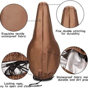 Chiminea Covers Waterproof, Protective Fire Pit Heater Cover, Chiminea Caps, Outdoor Patio Chiminea Covers, Durable Cover for Clay Chiminea , Brown (M:12"X28"X48")