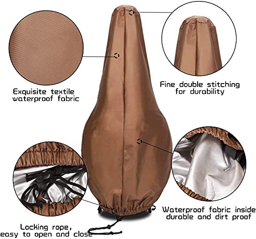 Chiminea Covers Waterproof, Protective Fire Pit Heater Cover, Chiminea Caps, Outdoor Patio Chiminea Covers, Durable Cover for Clay Chiminea , Brown (M:12"X28"X48")