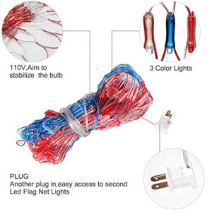 Joiedomi 420 LED American Flag Lights Outdoor, Waterproof Light Up US Flag Net Lights Christmas Decorations for Roof Camper, Yard, Garden, Independence Day, July 4th, National Day, Holiday, Party