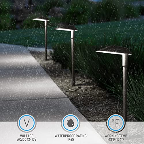 LEONLITE 12 Pack LED Low Voltage Pathway Lights, 5W 400LM 12-15V AC/DC, 23.4Inch Walkway Path Down Lighting, Ultra Bright Landscape Outdoor Driveway Light, IP65 Waterproof, 5000K Daylight