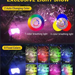 solebell Solar Spotlights [ 8 Colors/10 Modes], 2 in 1 Solar Garden Spotlights Outdoor with IP65 Waterproof, Solar Landscape Pathway Lights for Yard, Pathway, Porch, Gate, Fence, 6pack