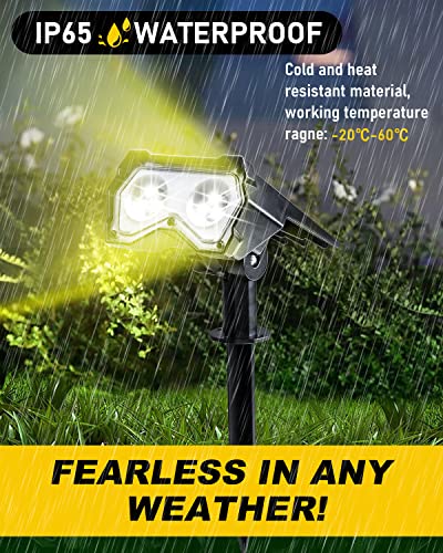 solebell Solar Spotlights [ 8 Colors/10 Modes], 2 in 1 Solar Garden Spotlights Outdoor with IP65 Waterproof, Solar Landscape Pathway Lights for Yard, Pathway, Porch, Gate, Fence, 6pack