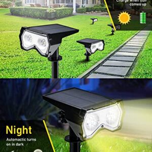 solebell Solar Spotlights [ 8 Colors/10 Modes], 2 in 1 Solar Garden Spotlights Outdoor with IP65 Waterproof, Solar Landscape Pathway Lights for Yard, Pathway, Porch, Gate, Fence, 6pack