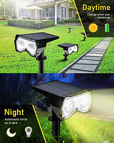 solebell Solar Spotlights [ 8 Colors/10 Modes], 2 in 1 Solar Garden Spotlights Outdoor with IP65 Waterproof, Solar Landscape Pathway Lights for Yard, Pathway, Porch, Gate, Fence, 6pack