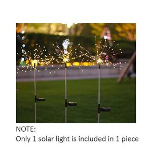 MOFAIRHOME 120LED Outdoor Solar Garden Lights, Waterproof 2 Flash Modes 50 Copper Wire String, Firework Stake Starburst Fairy Light, DIY Flowers Trees for Walkway Patio Lawn Backyard Christmas