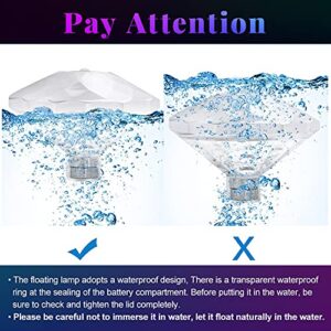 PTFJZ Swimming Pool Light- Floating Pool Lights with 8 Modes Lighting Underwater Waterproof Decorative Lights for Pool Pond Fountain Garden Party Decoration Accessories (2pcs)