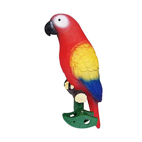 Luwint LED Tree Light Ornaments, Outdoor Christmas Decoration, Solar Powered Parrot Lamp with 360° Flexible Clamp Base for Garden Patio Backyard, 1 Pack