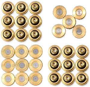 aootech 32 pack brass misting nozzles for outdoor cooling system, 0.012” orifice (0.3 mm) 10/24 unc