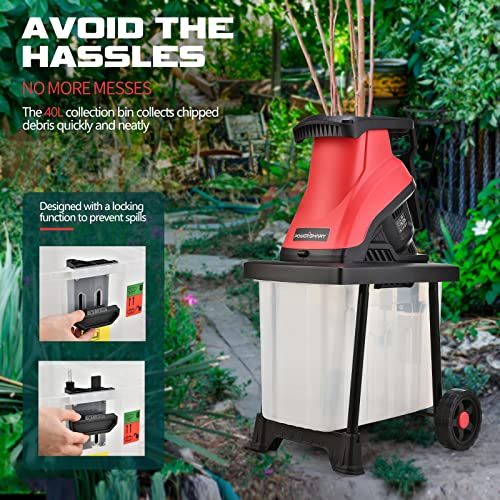 PowerSmart 15-Amp Electric Garden Chipper/Shredder with Safety Locking Knob