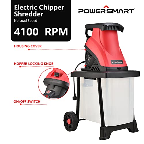 PowerSmart 15-Amp Electric Garden Chipper/Shredder with Safety Locking Knob