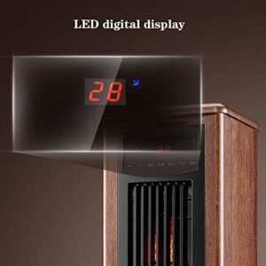 Outdoor Garden Heater Space Heaters for Indoor, Quiet&Fast Ceramic Heater with Remote,Oscillating,9H Timer,LED Display with Touch Control, Wood Grain Look Electric Heater Patio Hea