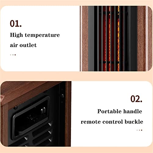 Outdoor Garden Heater Space Heaters for Indoor, Quiet&Fast Ceramic Heater with Remote,Oscillating,9H Timer,LED Display with Touch Control, Wood Grain Look Electric Heater Patio Hea