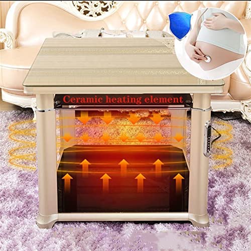 Outdoor Garden Heater Heater Table, Square Ceramic Heating Table with 5 Modes, Heating Up and Down, Multifunctional Electric Heater Coffee Table with Timer, Overheat Protection Pat