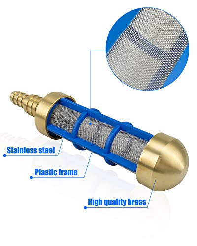 TIKSCIENCE Pressure Washer Filter Brass 3/4'' 5/8'' Hose Water Suction Strainer Pickup Filter Hose Inlet Strainer for Water Tank Connection to Suction Hose