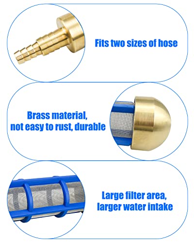 TIKSCIENCE Pressure Washer Filter Brass 3/4'' 5/8'' Hose Water Suction Strainer Pickup Filter Hose Inlet Strainer for Water Tank Connection to Suction Hose