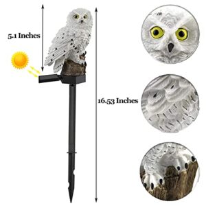 DOUBLE 2 C Solar Garden Light Outdoor, Owl Solar Garden Stake Light, Waterproof Warm White LED Light for Garden, Patio, Yard, Lawn, Walkway Decoration (Owl)