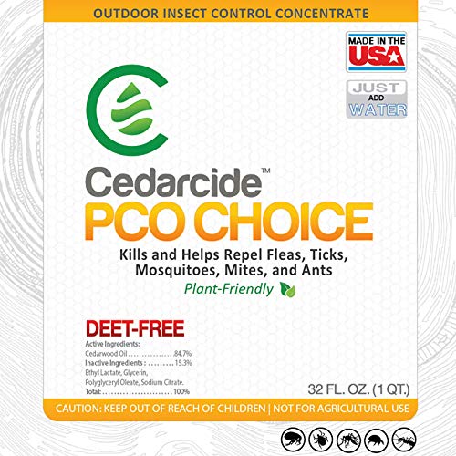 Cedarcide Outdoor Lawn and Garden Kit (Large) Includes PCO Choice Cedar Oil Bug Killing Concentrate Gallon and Pure Cedar Granules | PCO Kills and Repels Fleas, Ants, Mites, & Mosquitoes