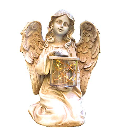 Solar Powered Fairy Angel with Wings and Solar Glowing Jar LED Garden Light Decor