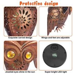 Yeelan Owl Garden Solar Light,Outdoor Waterproof Garden Decorative Lights Owl Hanging Metal Lanterns,Waterproof Warm White LED for Lawn,Patio or Courtyard