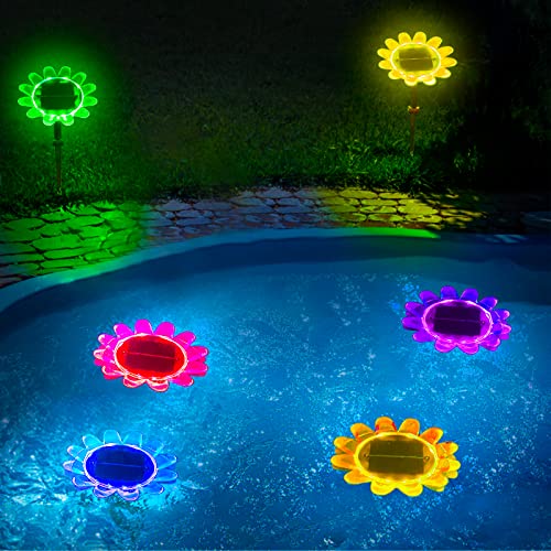 Cynlink Solar Garden Lights Christmas Decorations, 2 Pack Super Bright Solar Christmas Lights Outdoor, IP68 Waterproof, Auto On/Off Solar Powered Landscape Path Lights for Yard Lawn Patio