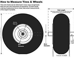 HORSESHOE New 11x4.00-5 Flat Free Smooth Tire and Wheel for Zero Turn Lawn Mower, Garden Tractor, Center hub 3"-5"-7" adjustable, 1/2" Grease Bushing, 114005 (2)