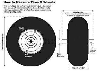 HORSESHOE New 11x4.00-5 Flat Free Smooth Tire and Wheel for Zero Turn Lawn Mower, Garden Tractor, Center hub 3"-5"-7" adjustable, 1/2" Grease Bushing, 114005 (2)