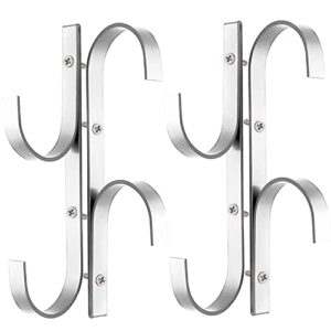 katikies pool pole hanger aluminium holder set, ideal equipment hooks for telescopic poles, skimmers, leaf rakes, nets, brushes, vacuum hose, garden tools and swimming pool accessories (4-pcs)