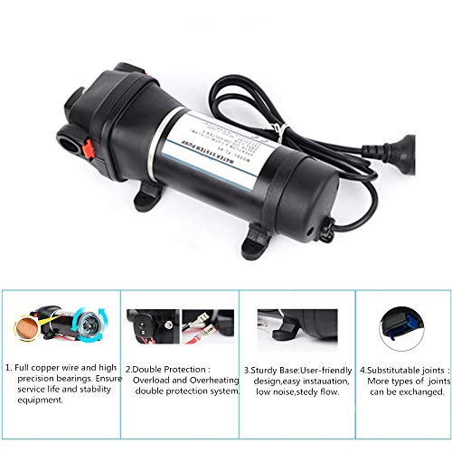 MAXECO-110V 40PSI Water Diaphragm Pump Self Priming 4.5GPM 17LPM-Water Pressure Booster Pump Sprayer for Home/Misting/Caravan/RV/Boat/Marine