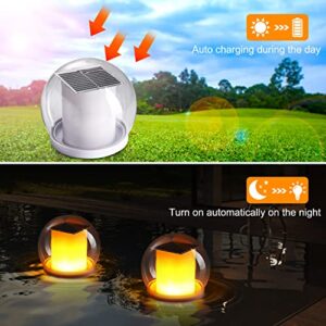 Floating Pool Lights,Solar Powered LED Flame Lights Flickering with Remote Control for Swimming Pool,IP68 Waterproof Outdoor Lantern Landscape Decoration Lights for Pool,Pond,Hot tub,Party,Garden