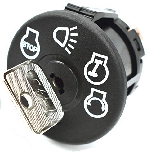 HD Switch Ignition Starter Switch fits Craftsman for Riding Lawn Mower Tractor - 4 Position with Headlight Control, 7 Terminal Includes 1 Umbrella & 1 Steel Key & Free Carabiner