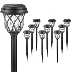 excmark 10 pack solar lights outdoor garden pathway solar powered yard lights for walkway sidewalk driveway.