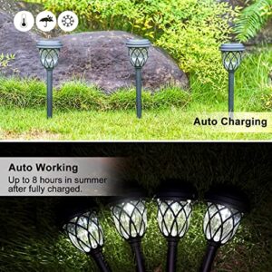 EXCMARK 10 Pack Solar Lights Outdoor Garden Pathway Solar Powered Yard Lights for Walkway Sidewalk Driveway.