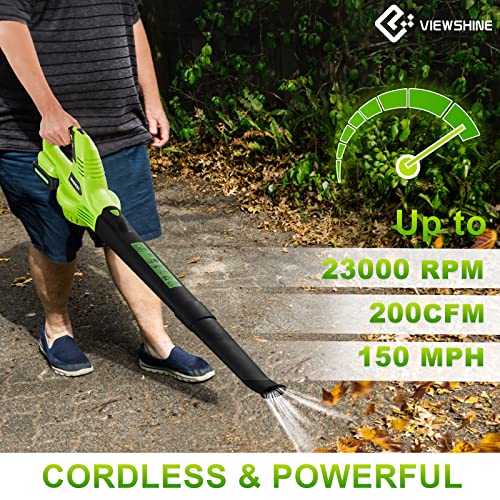 Leaf Blower Cordless with Battery & Charger, VIEWSHINE Battery Powered Leaf Blower, Electric Leaf Blower Cordless for Lawn Care, Leaves Cleaning