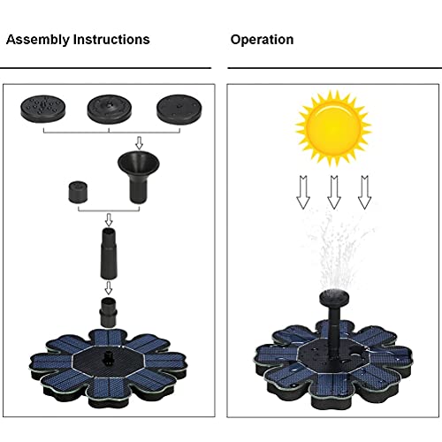 XXXDXDP Solar Powered Fountain 8V 1.6W Solar Panel Water Floating Fountain Garden Decoration Water Pump For Bird Bath Pond Pool