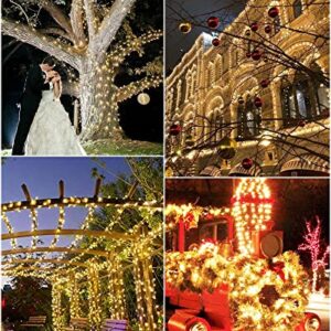 Solar Outdoor Fairy String Lights, Durable Easy Shaping 300 LED 100 Ft Waterproof Decorative Christmas Lights, 8 Modes with Remote for Party Garden Patio Decor