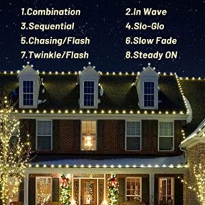 Solar Outdoor Fairy String Lights, Durable Easy Shaping 300 LED 100 Ft Waterproof Decorative Christmas Lights, 8 Modes with Remote for Party Garden Patio Decor