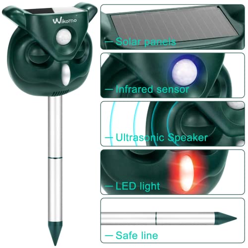 2022 Solar Ultrasonic in Repellent Defender Rat, Squirrel, Deer, Raccoon, Skunk, Rabbit, Mole, Dog, Cat, Waterproof with Motion Detector