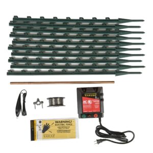 Zareba KGPACZ AC Garden Protector Electric Fence Kit; Nuisance or Small Animals Will Be Repelled or Contained as Desired; Mild Shock is Safe To Animals and Humans; Fast and Easy Installation; Made in the USA