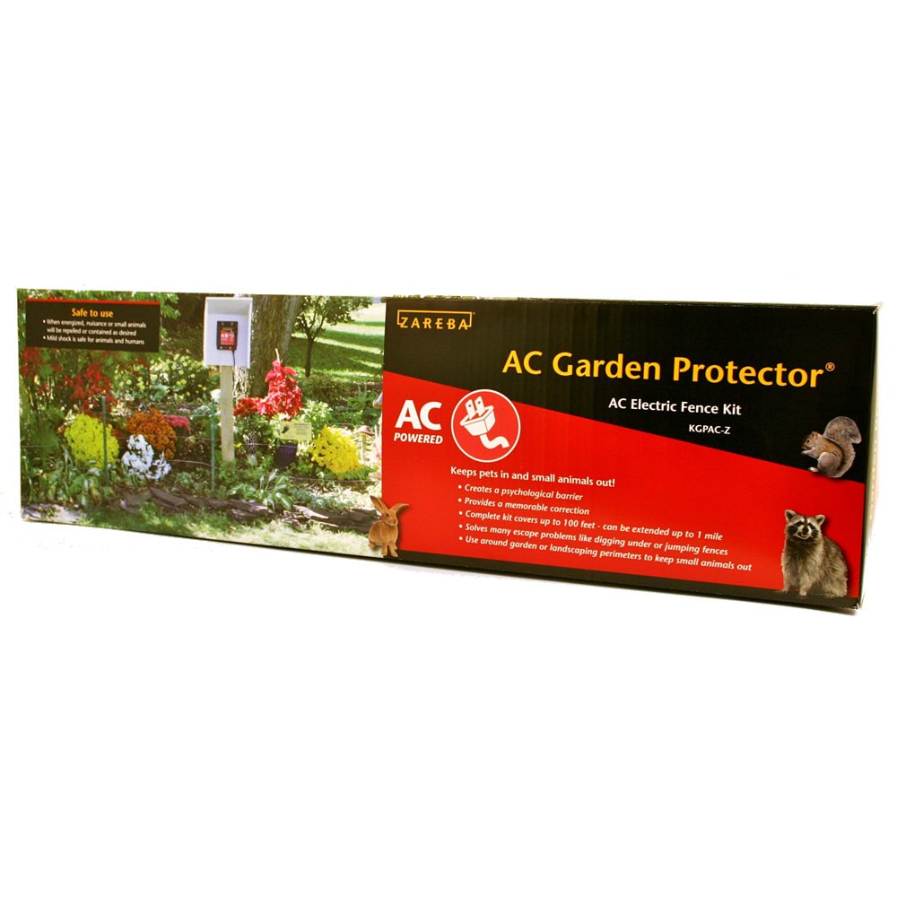 Zareba KGPACZ AC Garden Protector Electric Fence Kit; Nuisance or Small Animals Will Be Repelled or Contained as Desired; Mild Shock is Safe To Animals and Humans; Fast and Easy Installation; Made in the USA