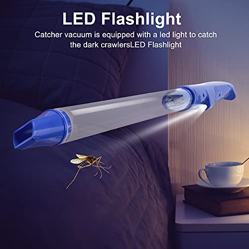 TAISHAN Powerful Vacuum Bug Catcher,Spider and Insect Traps Catcher with USB Rechargeable Blue Pest Control,Insects Handheld LED Flashlight for Stink Bug,Beetle,Pest Suction Trap